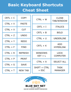 Keyboard Shortcuts to Improve Your Workflow - Blue Sky Net